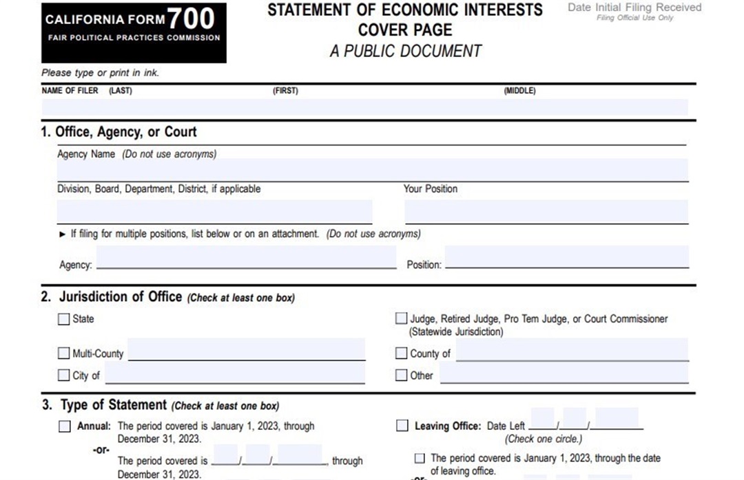Form 700 - Statements of Economic Interest - City of South San Francisco